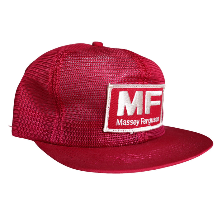 80-90s American-made MF agricultural machinery red trucker mesh hat ...
