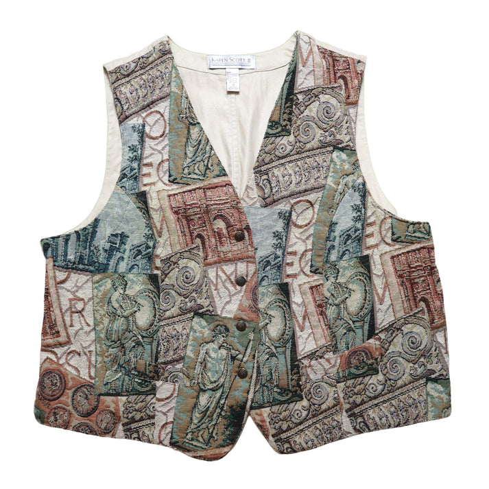 90s ancient Roman totem tapestry vest made in Sri Lanka - Fuji Bird ...
