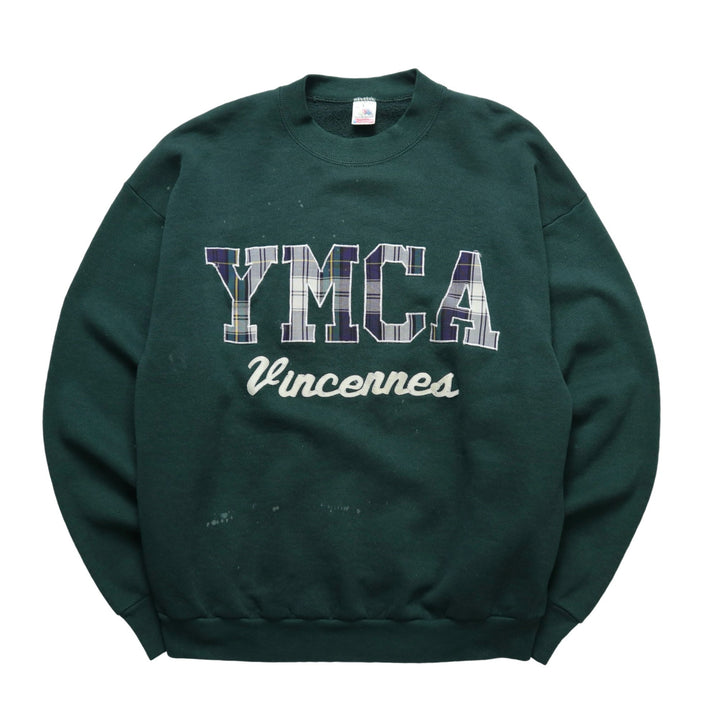 90s Fruit Brand Made in America YMCA Patchwork Font University Tee ...